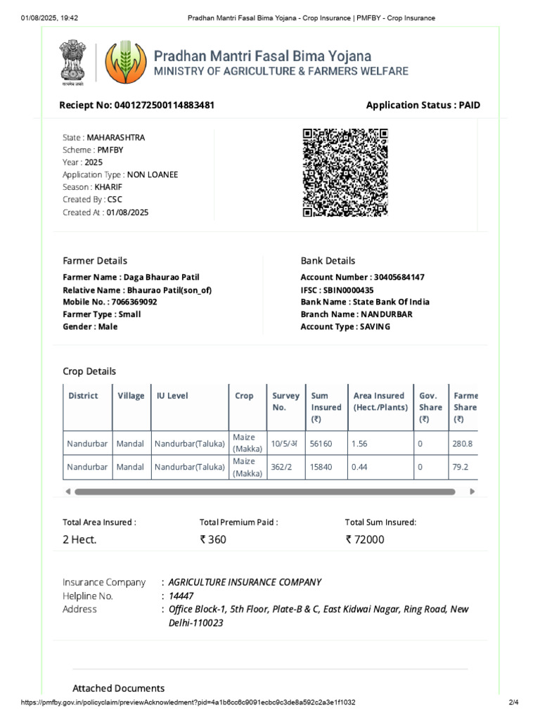 Pradhan Mantri Fasal Bima Yojana - Crop Insurance - PMFBY - Crop Insurance | PDF | Agronomy ...