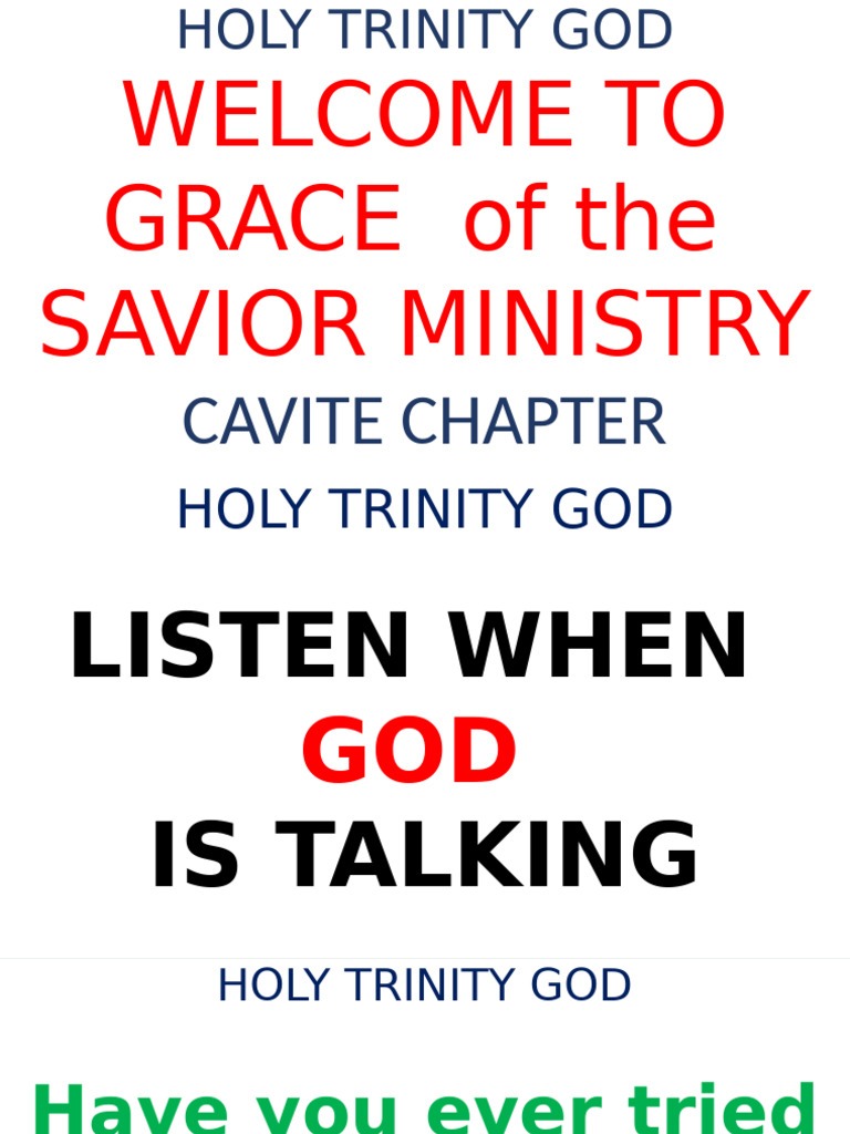 SERMON Listen - When GOD Is Talking CAVITE - 10.22.17 | PDF | Trinity ...