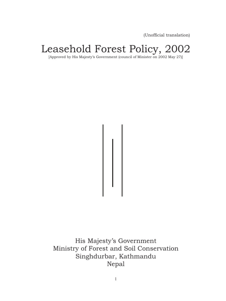 Leasehold Forest Policy Overview 2002 | PDF | Forests | Forest Management