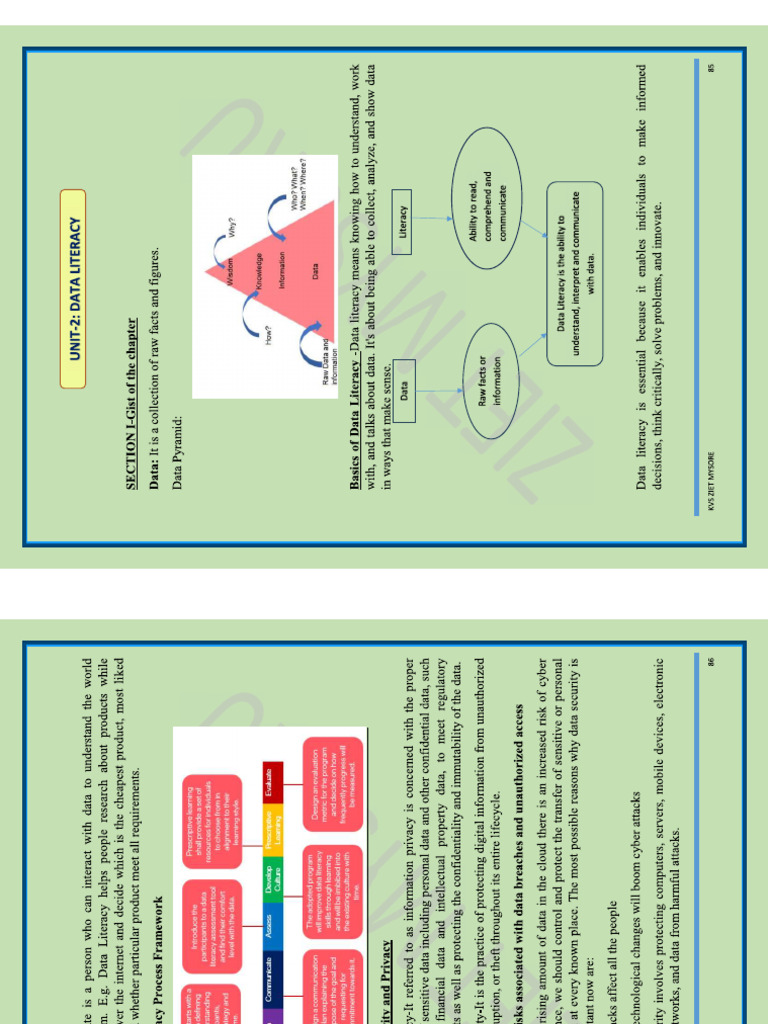 Unit 2 Data Literacy Handout Class 9 | PDF