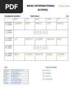 Timetable - Grade 8 | PDF
