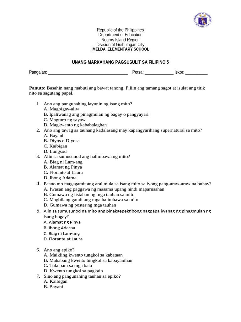 Filipino 5 | PDF