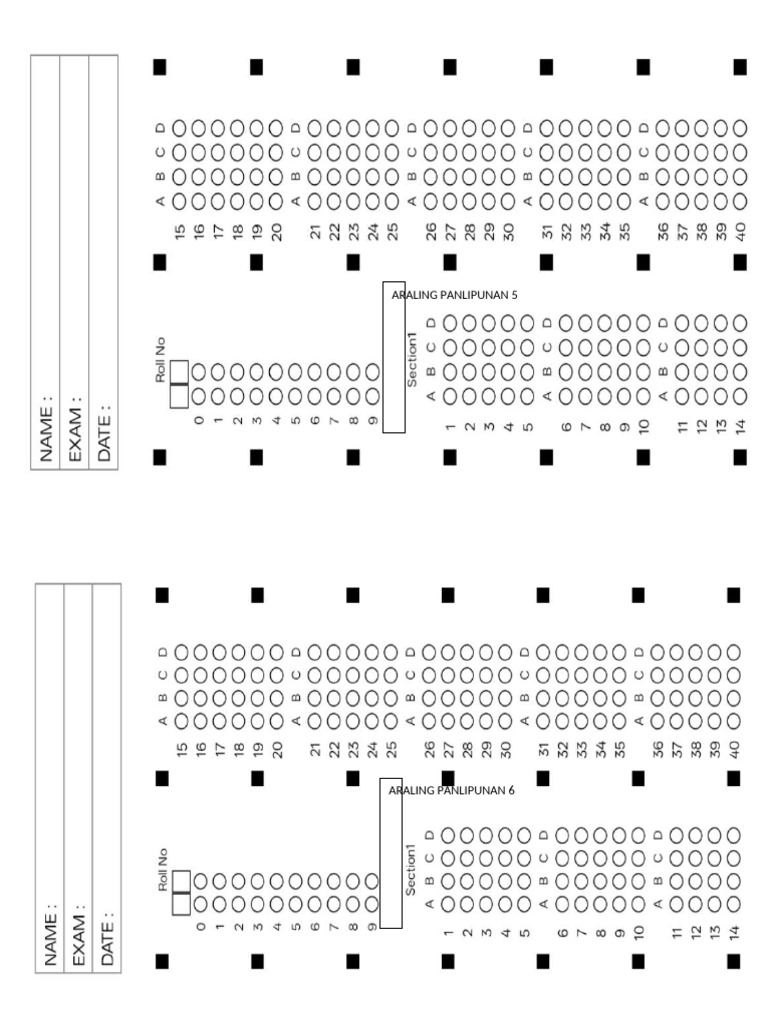 Answer Sheet | PDF