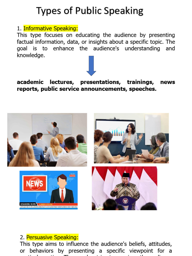 Types of Public Speaking Explained | PDF