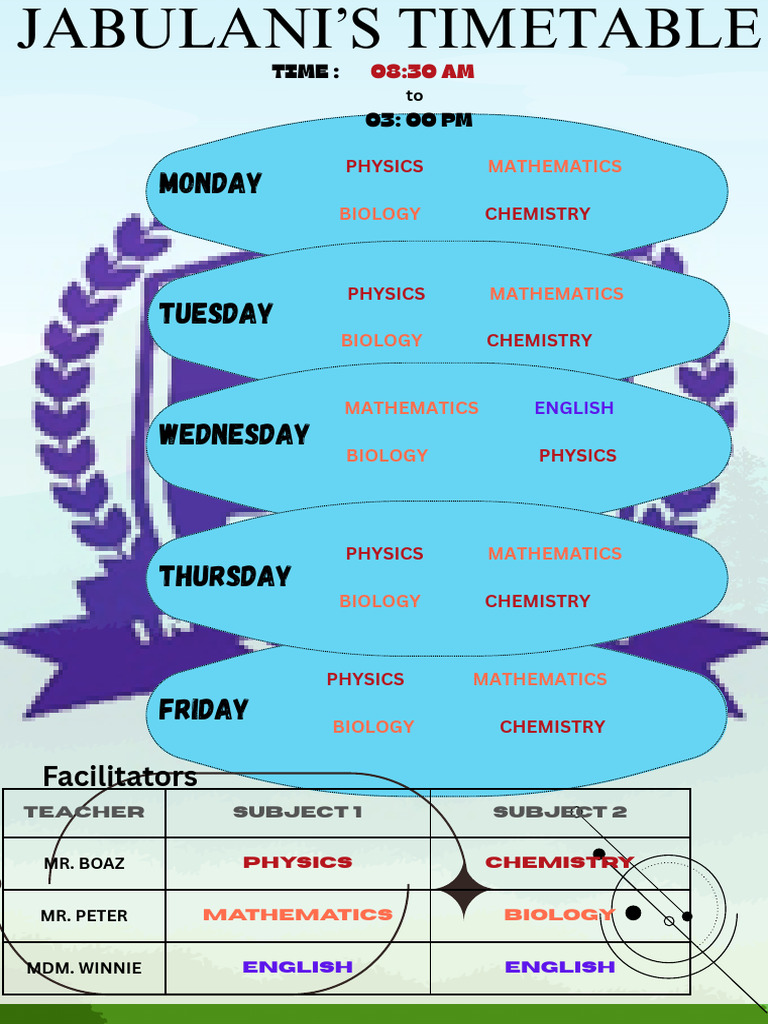 Jabulani's Timetable | PDF