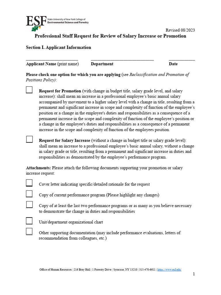 Salary Increase and Promotion Request Form | PDF | Salary | Human Resources