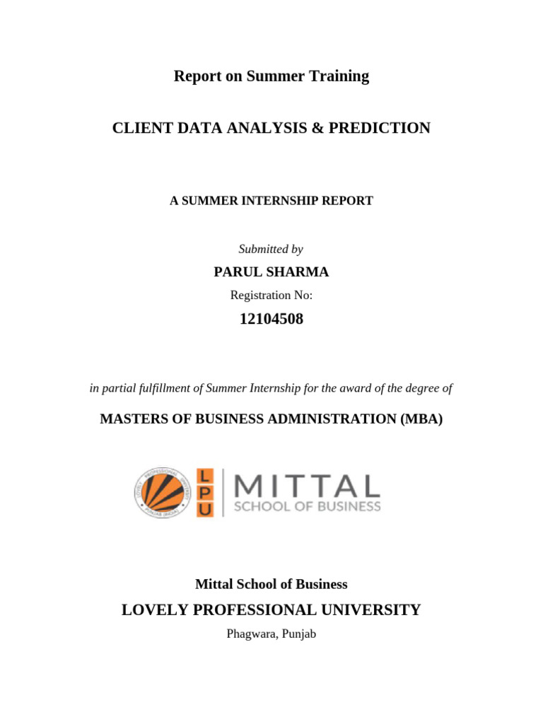Summer Internship Report on AI Solutions | PDF | Artificial ...