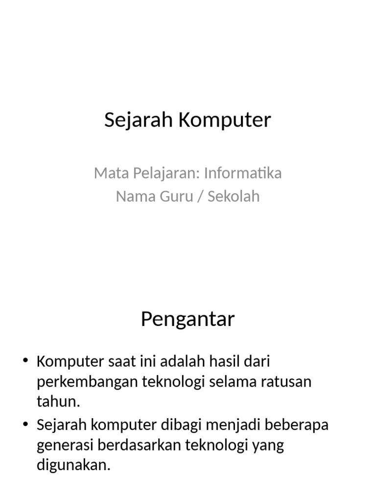 Sejarah Komputer PPT 2 | PDF