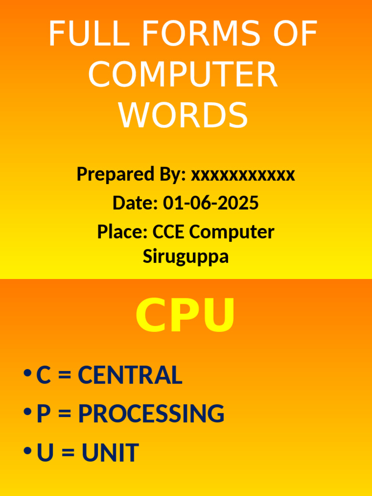 Full Forms of Computer Terms | PDF