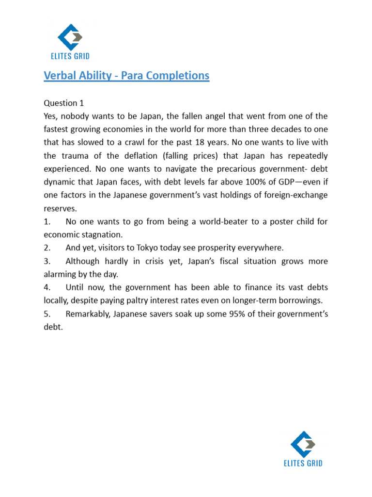 Verbal Ability: Para Completion Insights | PDF | Ocean Acidification ...