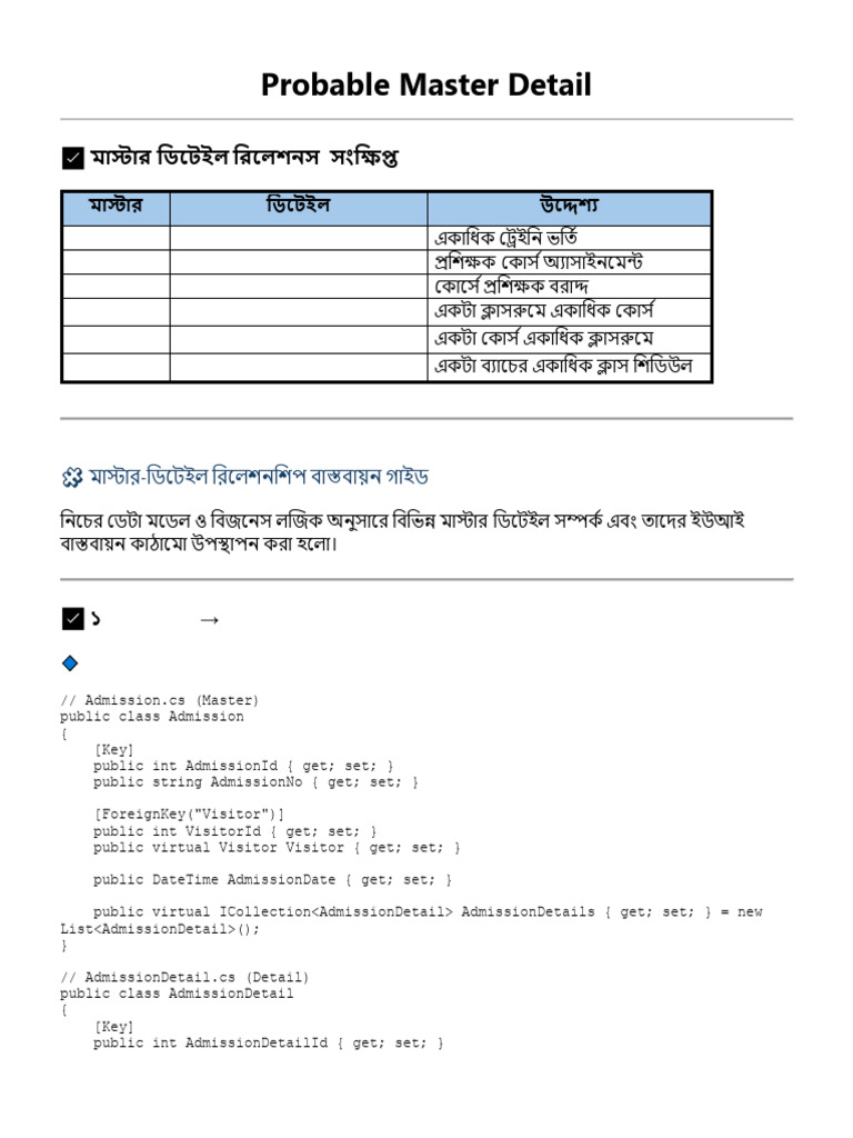 Master Detail Note | PDF