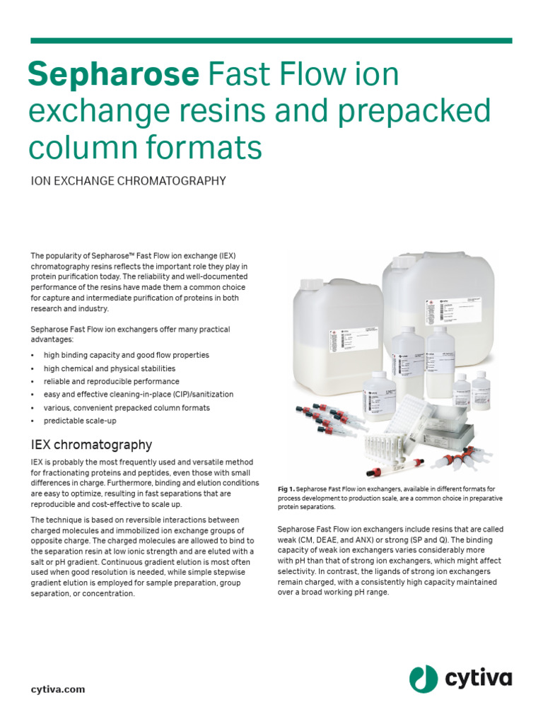 Sepharose FF IEX Resins Prepacked Data File CY13444 20jul20 DF | PDF ...