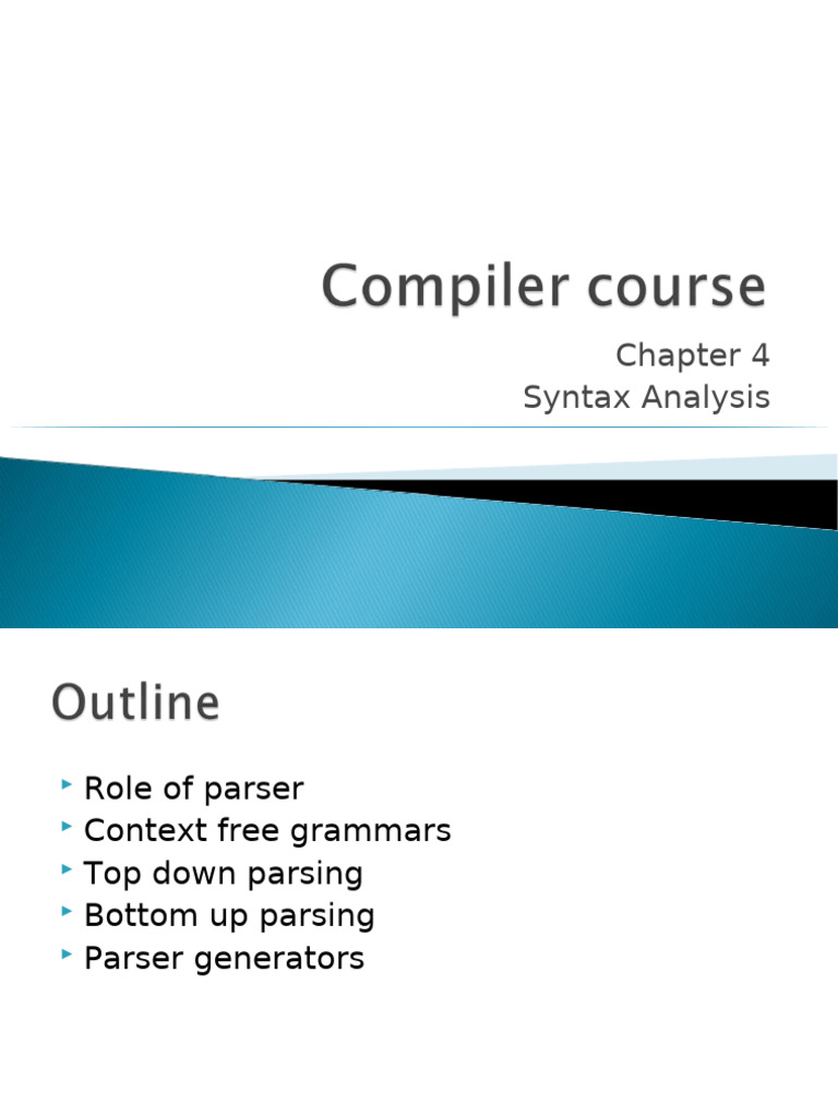 Chapter 4 - Syntax Analysis | PDF | Parsing | Formalism (Deductive)