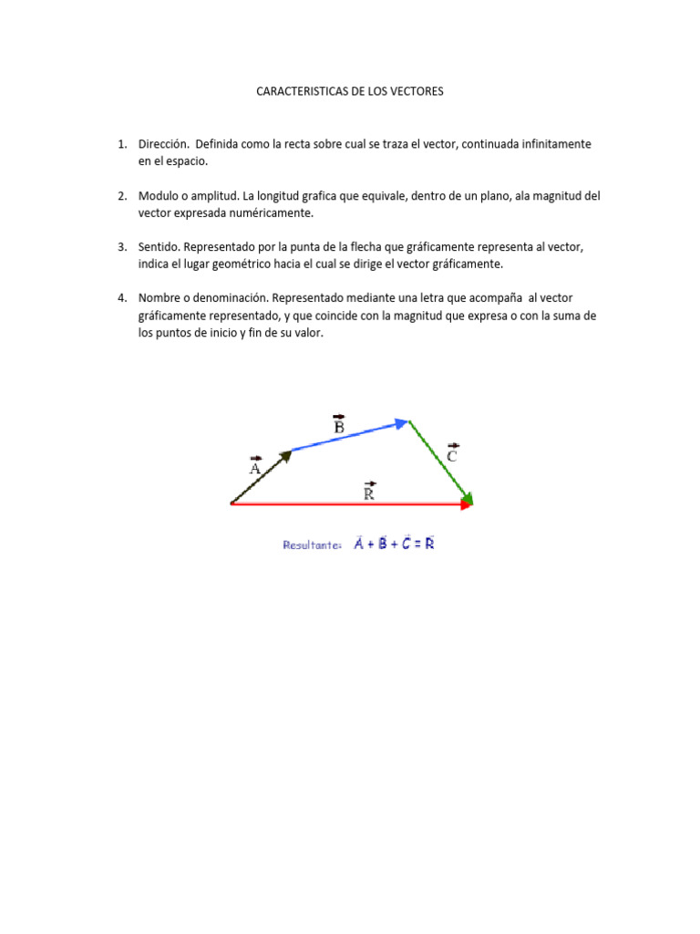 Características de los Vectores | PDF | Vector Euclidiano | Línea ...