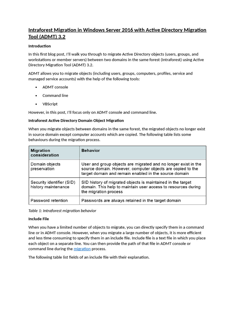 Intraforest Migration in Windows Server 2016 With Active Directory Migration Tool | PDF | Active ...