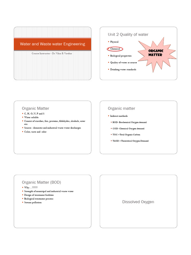 Water Quality and BOD Analysis Guide | PDF | Water | Chemistry