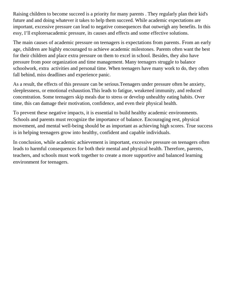 Academic Pressure | PDF