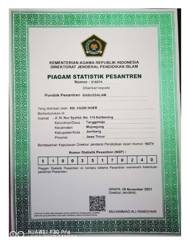 Piagam Pesantren | PDF