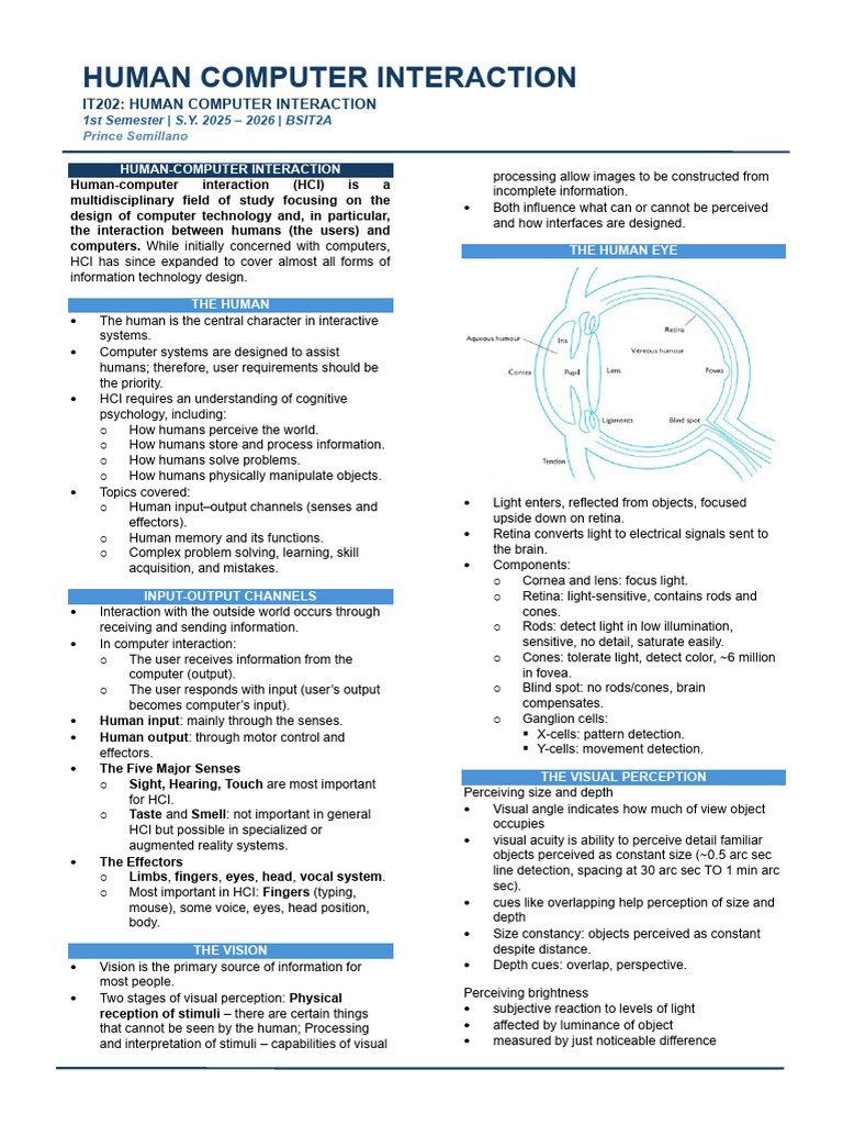 Hci Lesson 1 | PDF | Perception | Ear