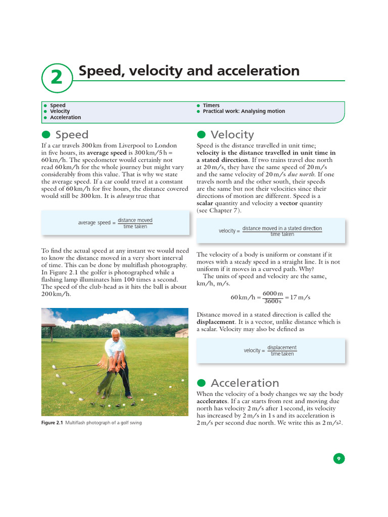 Speed and Acceleration - Cambridge IGCSE Physics Third Edition | PDF ...