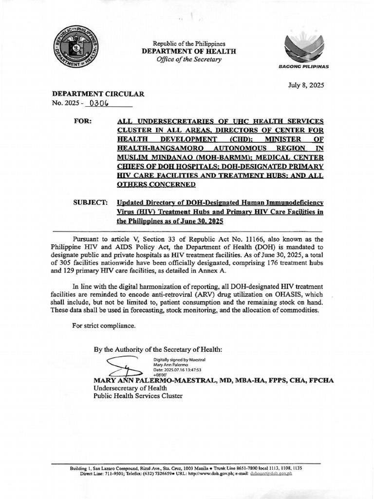 Updated HIV Treatment Facilities 2025 | PDF | Health Sciences | Public ...