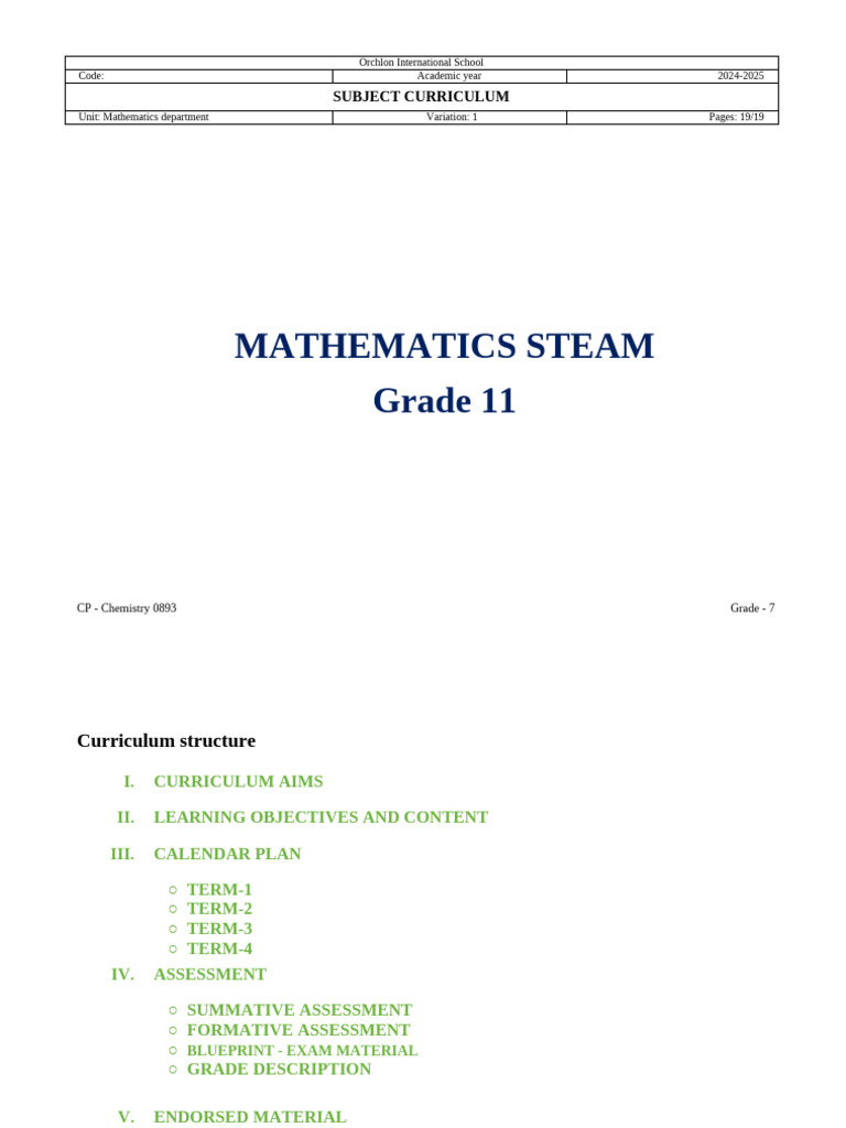 11 SteamMath SC 24-25 | PDF