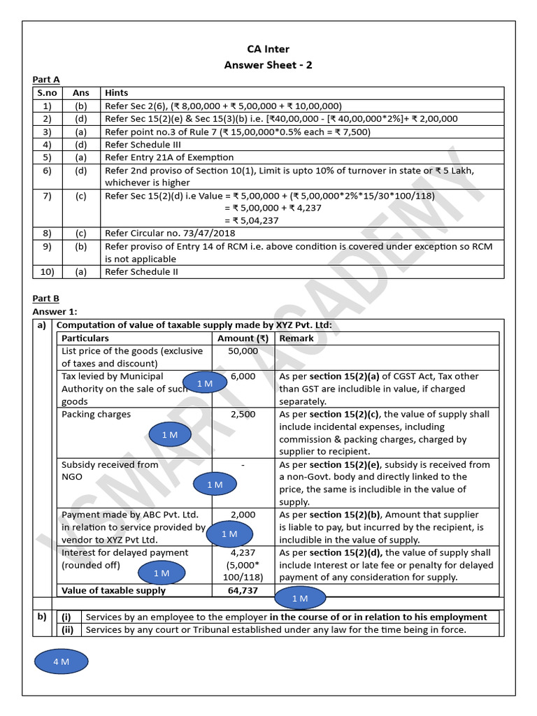 Answer Sheet 2 INTER EO | PDF | Taxes | Government Finances