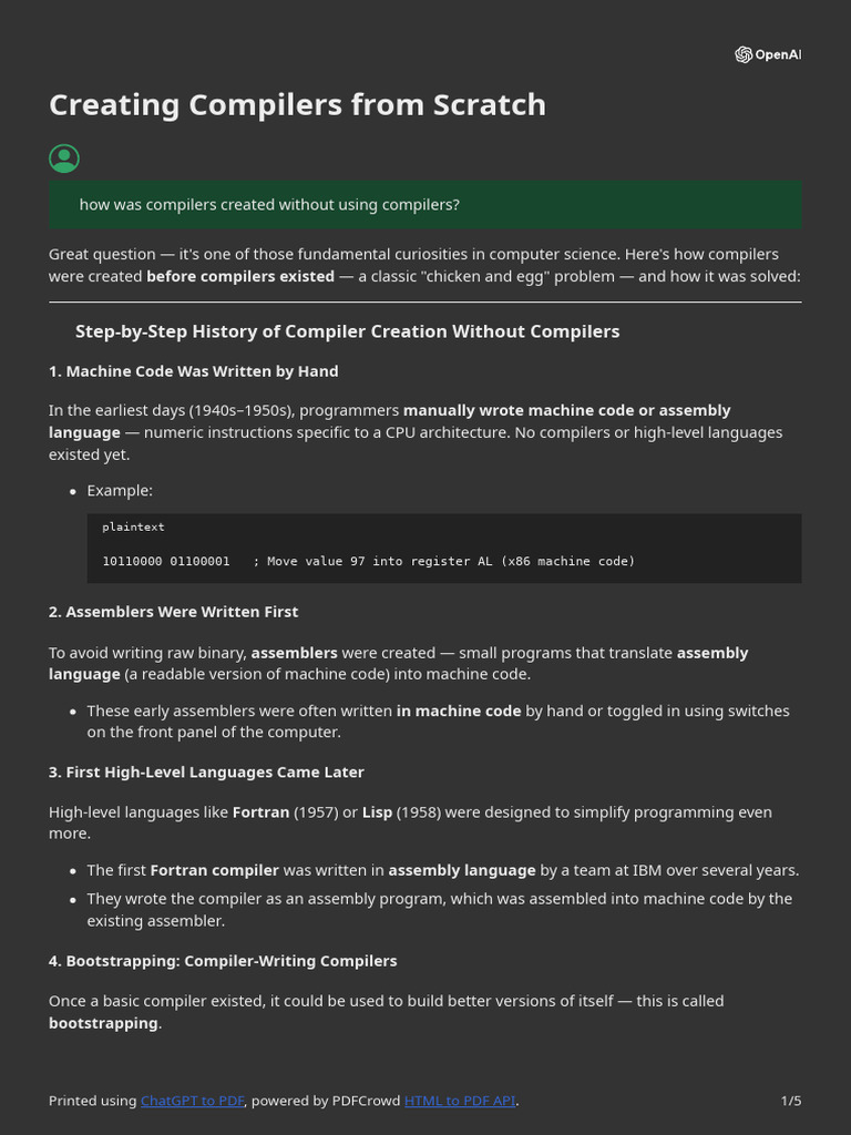 Creating Compilers From Scratch | PDF | Compiler | Assembly Language