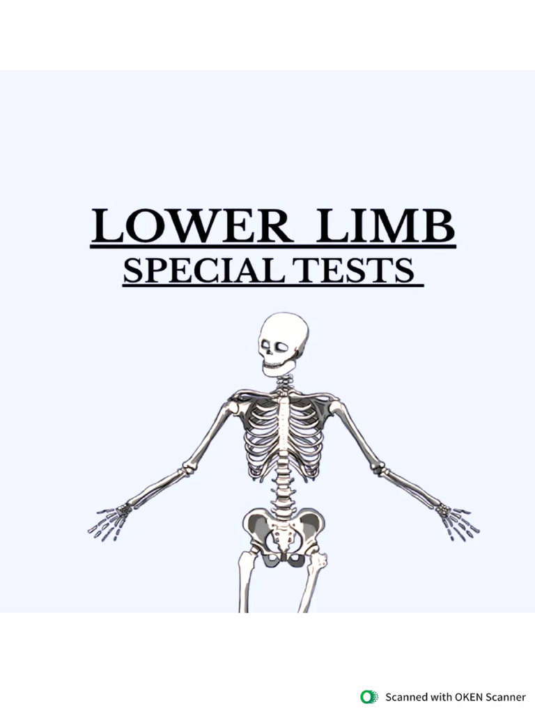 Lower Limb Special Tests | PDF