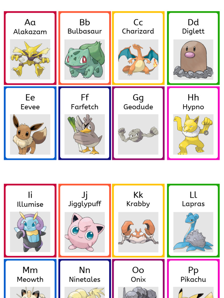 Pokémon Alphabet Flash Cards Guide | PDF