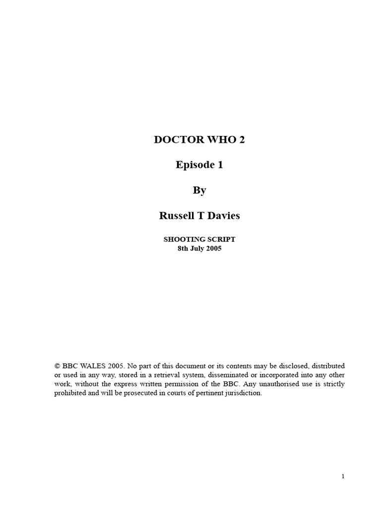 Doctor Who S02E01 - New Earth | PDF