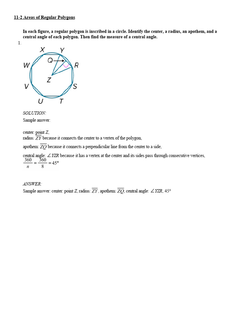 11 2 Areas of Regular Polygons | PDF | Area | Triangle