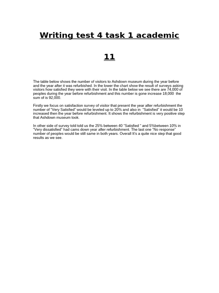 Writing Test 4 Task 1 Academic 11 | PDF