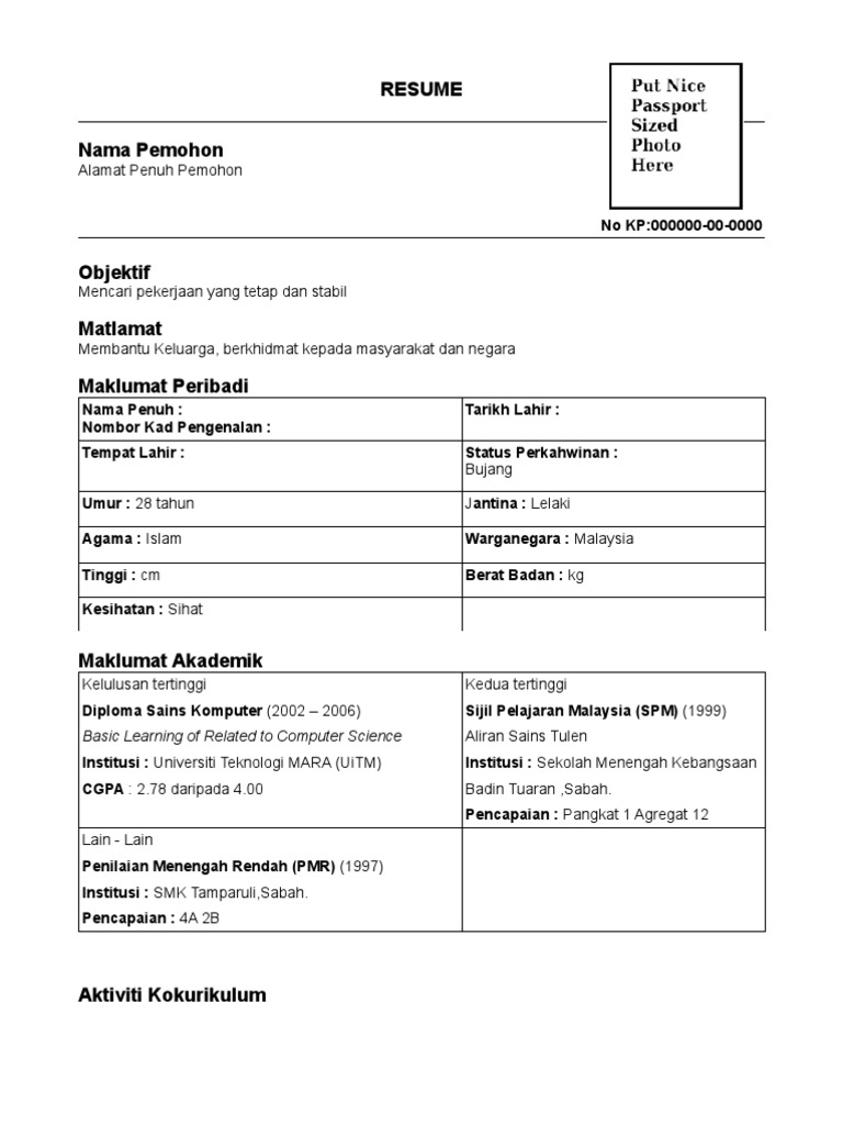 Contoh Resume | PDF