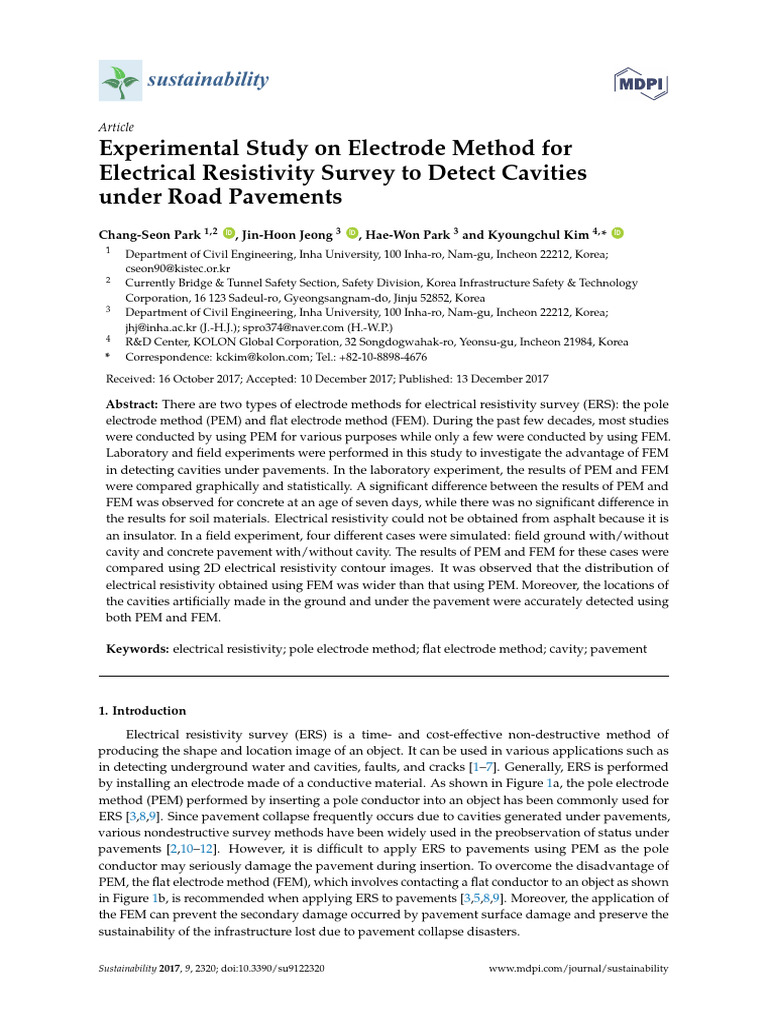 Experimental Study On Electrode Method For Electri | PDF | Road Surface ...