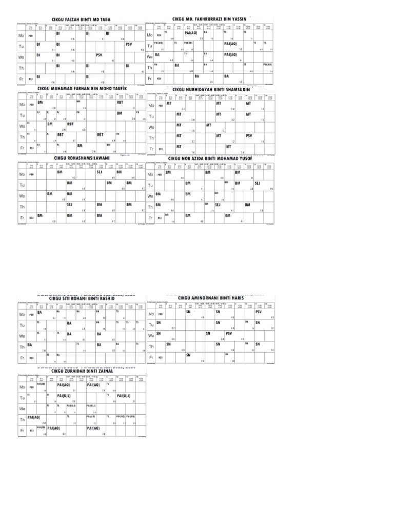Jadual Baru Group6 | PDF