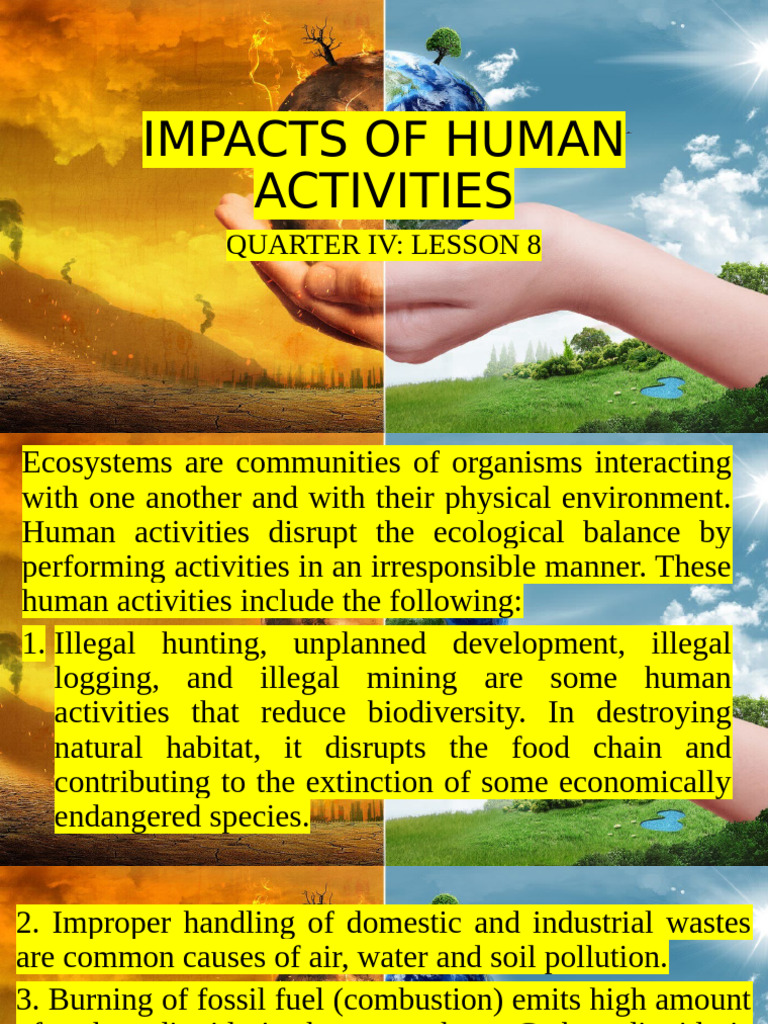 Human Activities Impacting Ecosystems | PDF