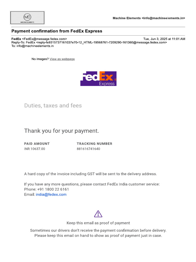 FedEx Payment Confirmation | PDF