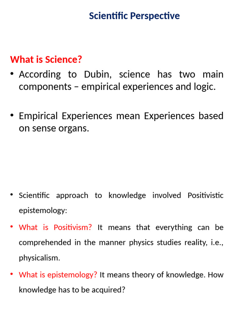 What Is Science & Scientific Perspective | PDF | Positivism | Epistemology