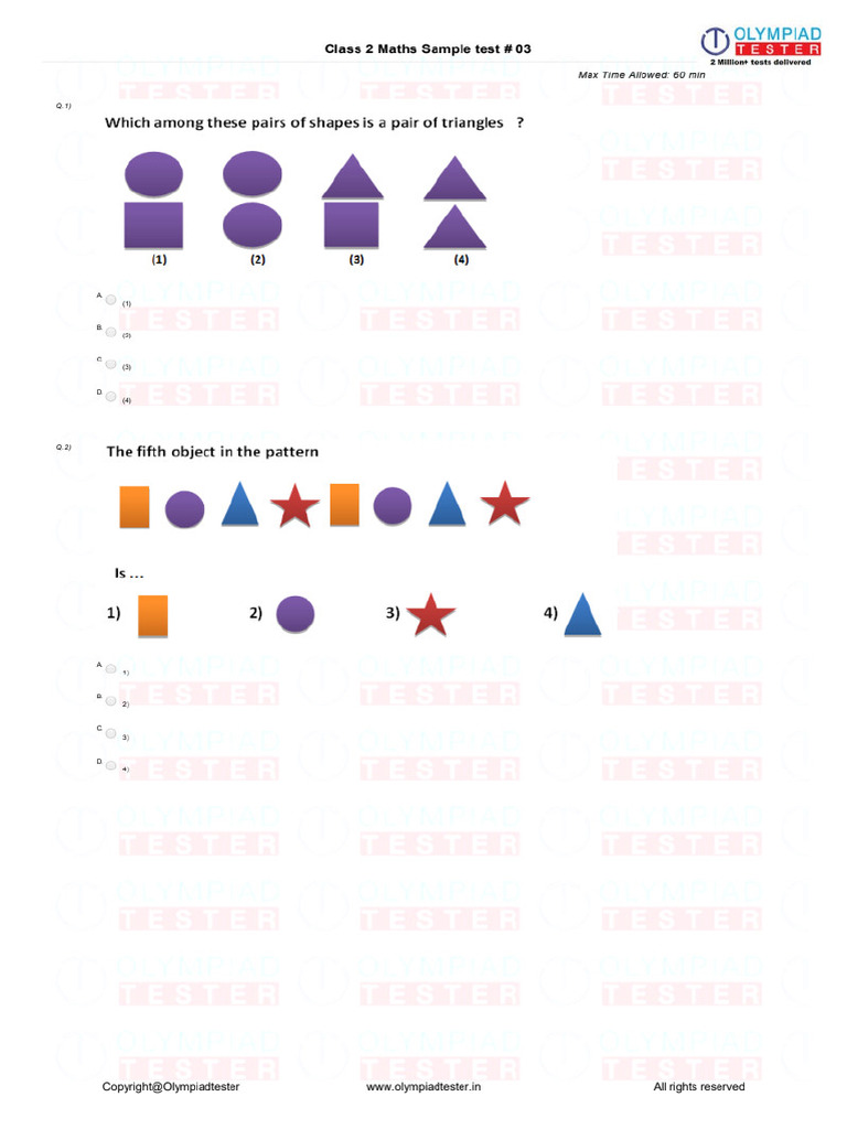 Class 2 Imo Maths Olympiad Sample Paper 3 1600 PDF - Gdrive.vip | PDF