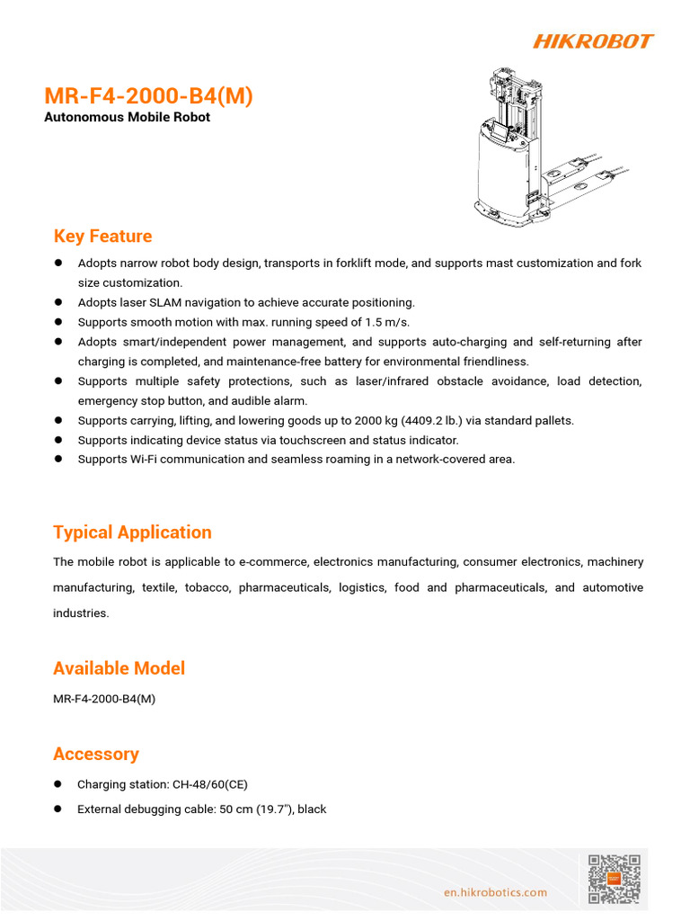 MR-F4 Autonomous Mobile Robot Overview | PDF | Robot | Robotics