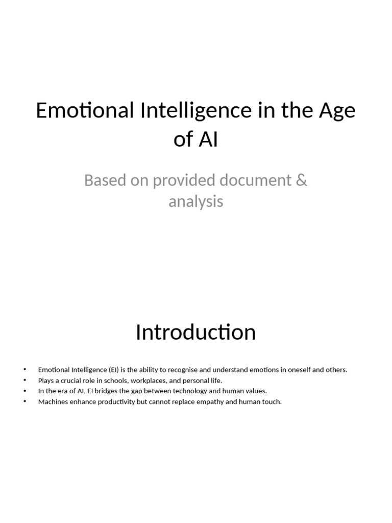 Emotional Intelligence in AI Era | PDF | Emotional Intelligence ...