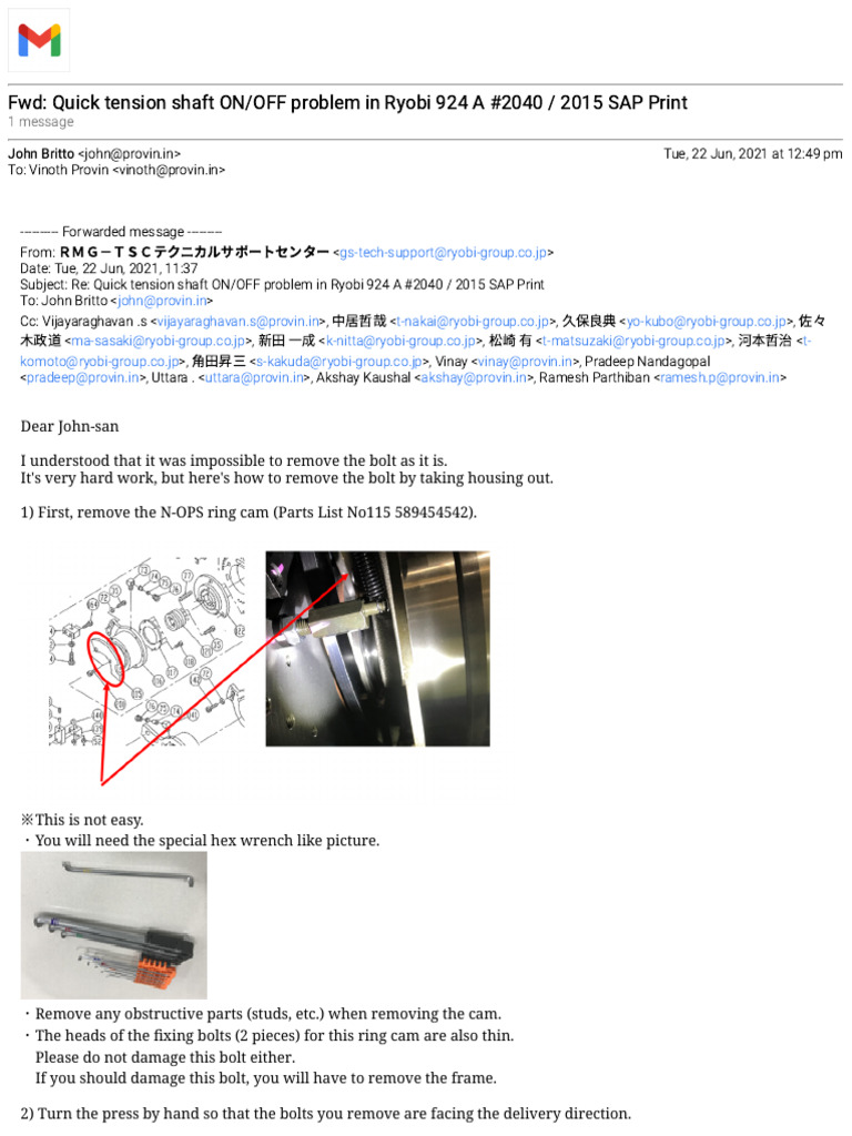 Gmail - FWD - Quick Tension Shaft ON - OFF Problem in Ryobi 924 A #2040 ...