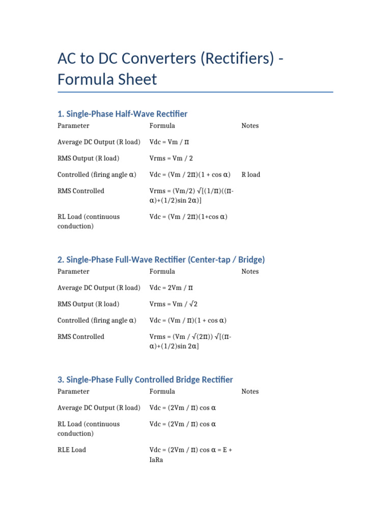 Transformer Utilization Factors in Rectifiers | PDF