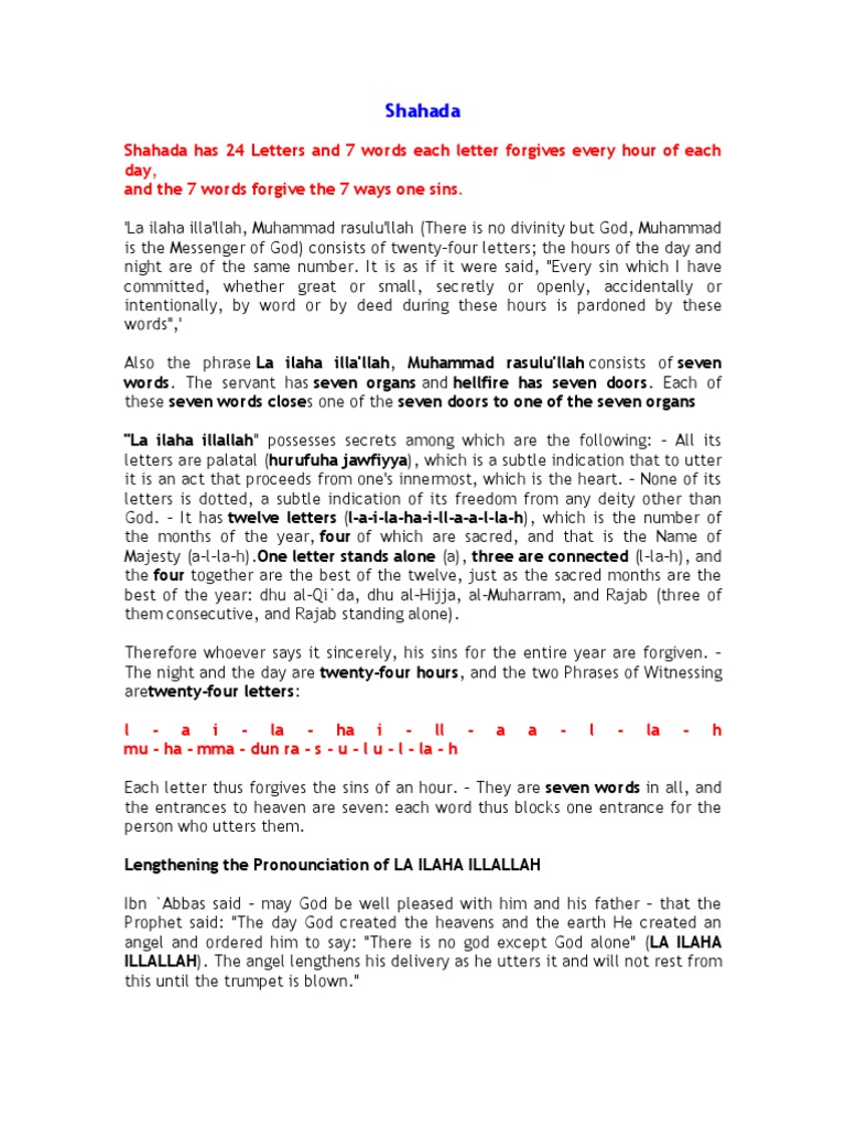 Shahada | PDF | Mythology | Theism