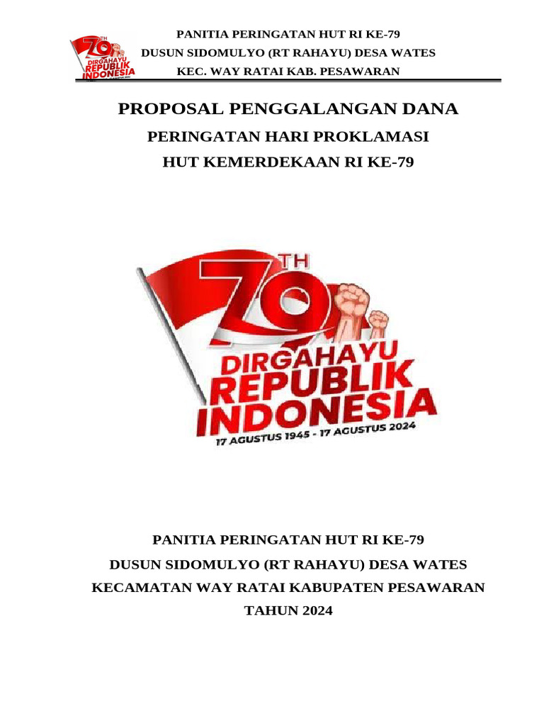 Proposal Hut Ri Rahayu | PDF