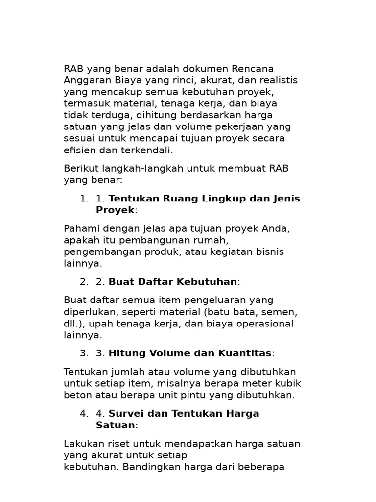 Cara Membuat RAB yang Benar | PDF