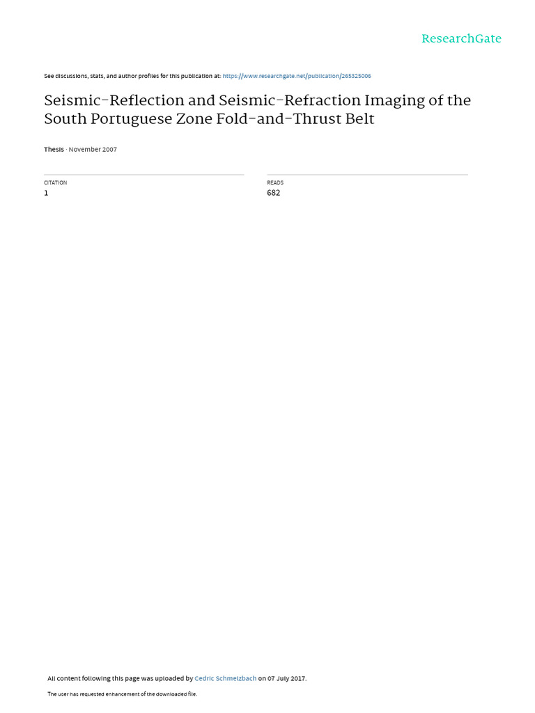 2007 Seismic-Reflection and Seismic Refraction Imaging | PDF ...