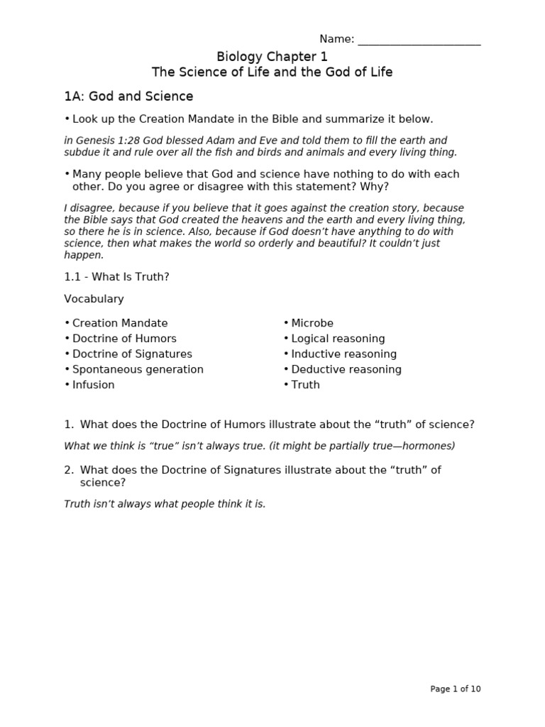 BIO Chapter 1 Notes Module 1 Week 1 | PDF | Experiment | Scientific Method