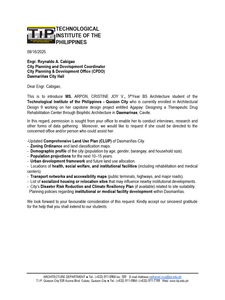 Request for Research Permission: Capstone Project | PDF | Natural ...